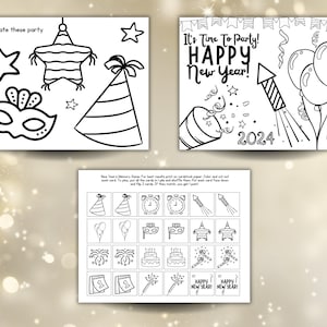 Printable New Years Activity Placemat, New Year's Coloring Pages, Kids ...