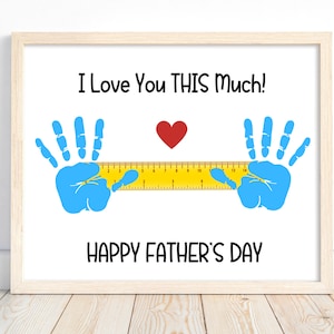 Father's Day Handprint Art, I Love You This Much, Printable Handprint ...