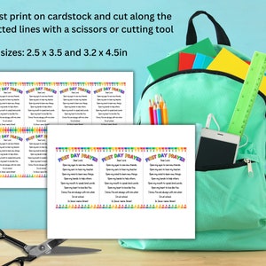 First Day of School Prayer Tag, Back to School Prayer, Printable Gift ...