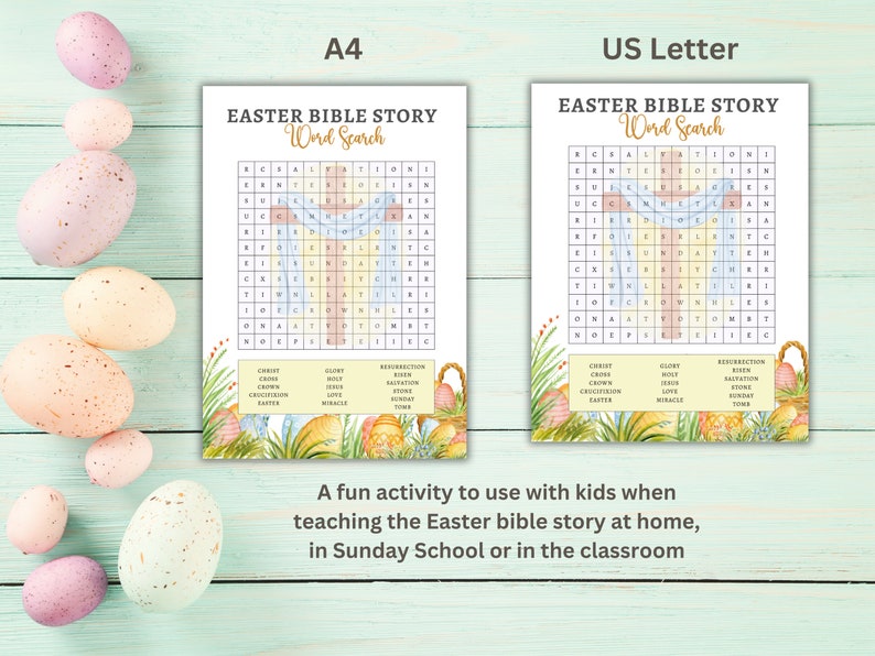 Printable Easter Story Wordsearch for Kids, Resurrection Wordsearch ...