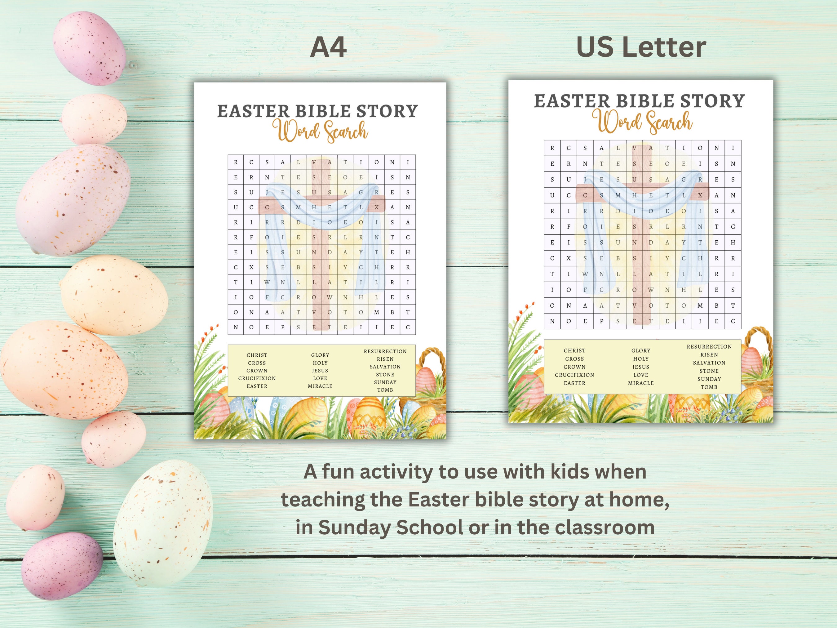 Printable Easter Story Wordsearch for Kids, Resurrection Wordsearch ...