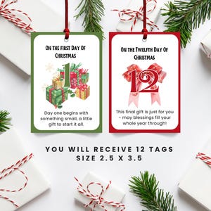 12 Days of Christmas Gift Tags, 12 Days of Christmas Printable, Secret ...