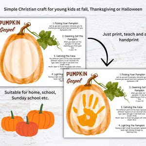 Pumpkin Gospel Handprint Art, Pumpkin Gospel Printable, Fall Craft ...