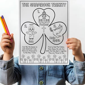 St. Patrick's Day Holy Trinity Coloring Page, Printable Shamrock ...