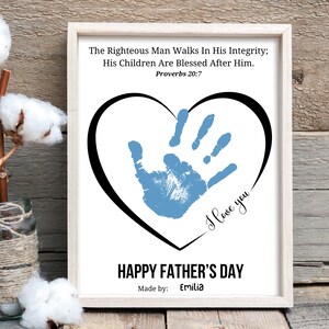 Father's Day Bible Craft, Father's Day Handprint Art, Printable Sunday ...