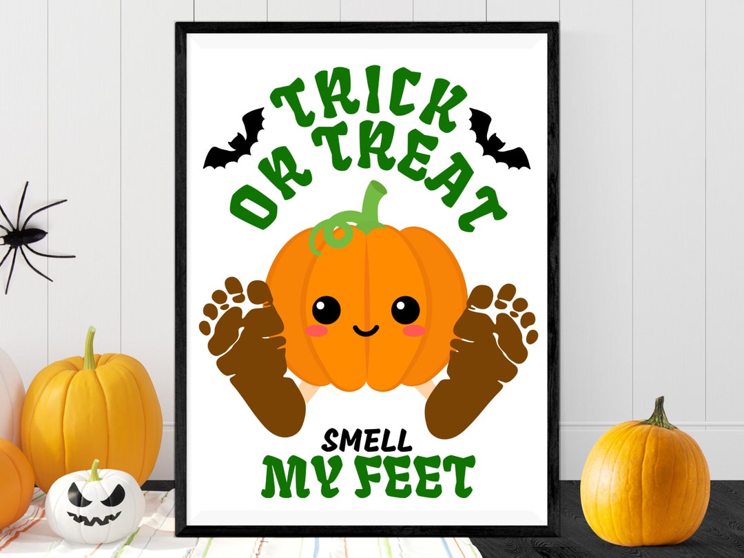 Halloween Footprint Art, Footprint Crafts, Handprint Art Printable ...