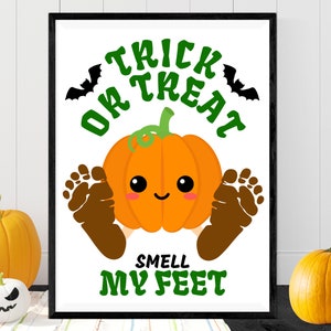 Halloween Footprint Art, Footprint Crafts, Handprint Art Printable ...