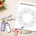 Advent Wreath Paper Craft, Advent Bible Craft, Christmas Coloring Craft ...