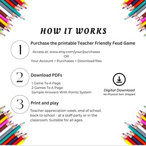 Teacher Friendly Feud Game Printable, Back to School Activity, Teacher ...