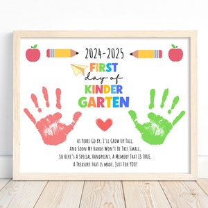 First Day of Kindergarten Handprint Art, Kindergarten Kids Handprint ...