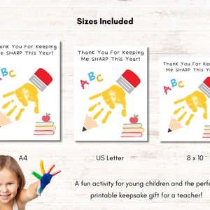 Teacher Appreciation Handprint Art, Handprint Craft, Printable Teacher ...