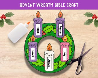 Advent Bible Lesson and Advent Wreath Coloring Christmas Craft Activity ...