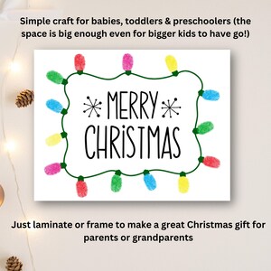 Christmas Lights Fingerprint Art, Handprint Art, Kids Toddlers Craft ...