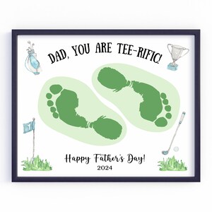 Father's Day Golf Handprint Footprint Art, Printable Craft, Father's ...