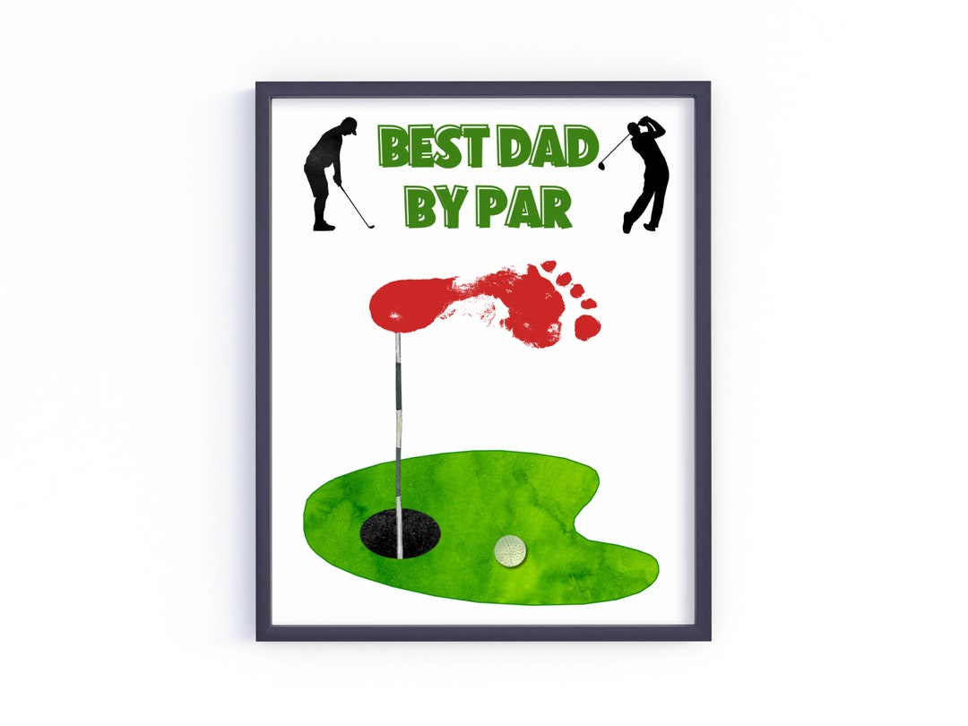 Father's Day Golf Handprint Footprint Art, Printable Craft, Father's ...