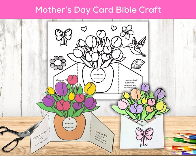 Printable Foldable Mother's Day Coloring Card, Mothering Sunday Mother ...
