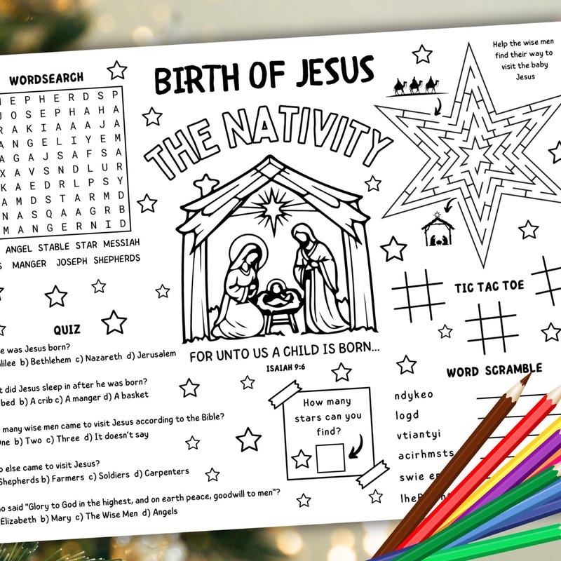Xmas Nativity Placemat - Etsy UK