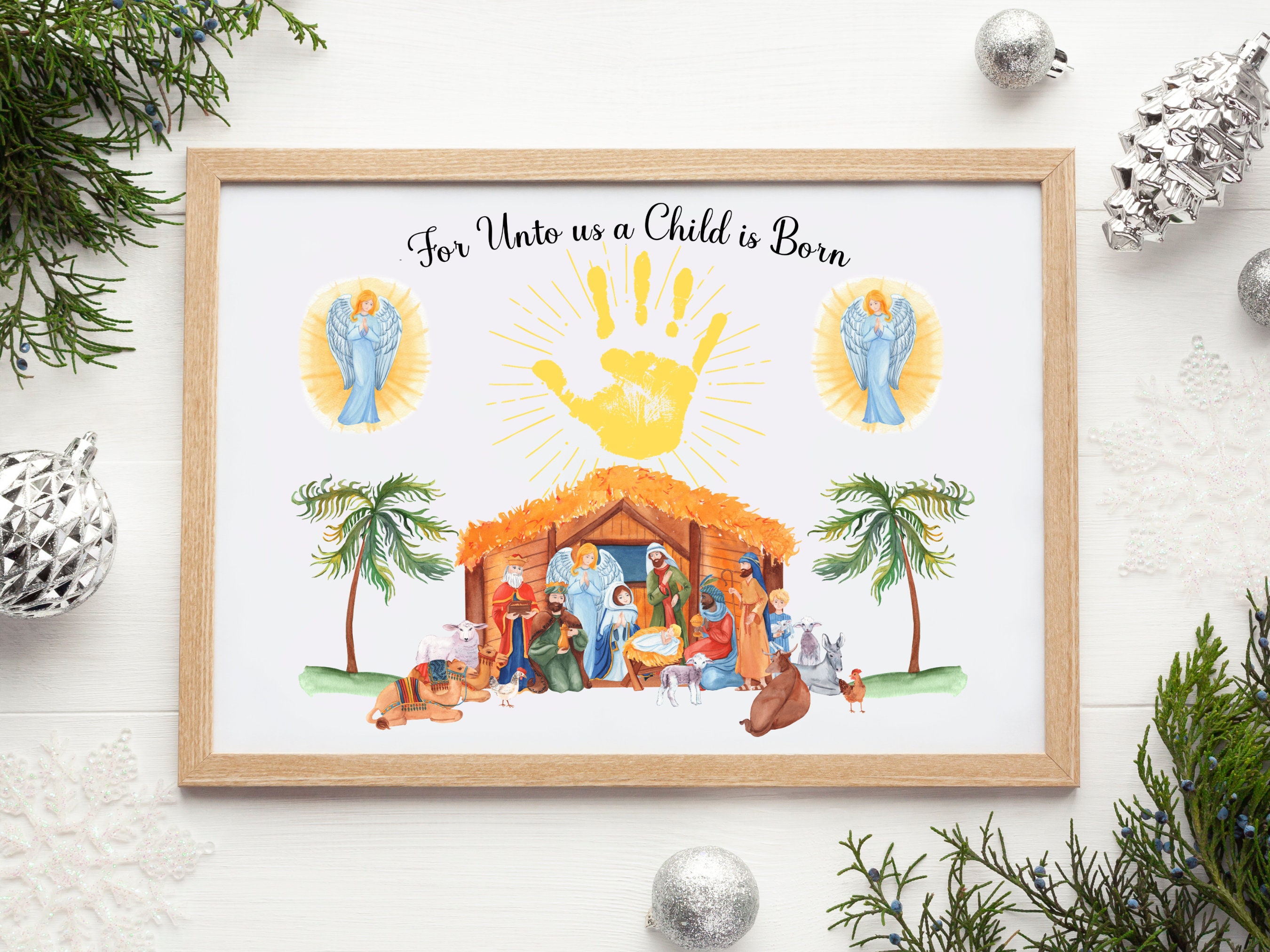 Nativity Handprint Art Craft Bundle, Birth of Jesus Sunday School Craft ...