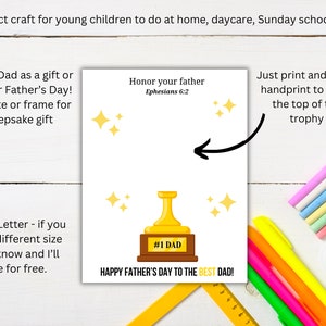 Father's Day Bible Craft, Father's Day Handprint Art, Printable Sunday ...