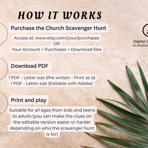 EDITABLE Church Scavenger Hunt for Kids & Teens, Church Treasure Hunt ...