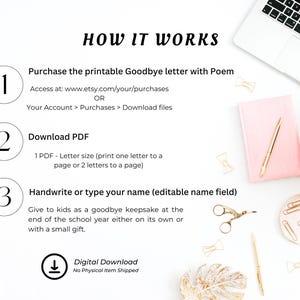 End of School Year Poem Gift From Teacher to Student, Goodbye Letter to ...