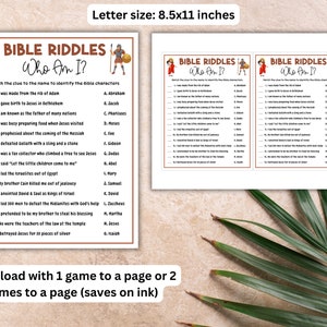 Bible Game for Kids & Youth Groups, Bible Riddles, Who Am I Game, Bible ...