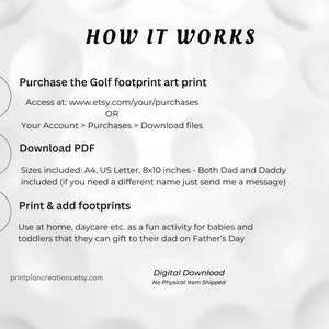 Father's Day Golf Handprint Footprint Art, Best Dad by Par, Printable ...