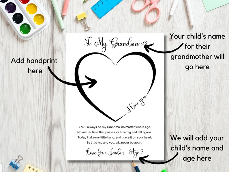 Mother's Day Grandma Handprint Art, Printable Handprint Craft for Kids ...
