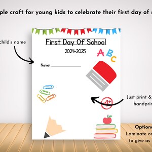 First Day of School Handprint Art, Back to School Handprint Craft ...