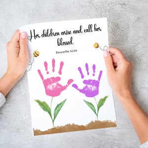 Mother's Day Bible Craft, Proverbs 31:28, Printable Mom Flower ...