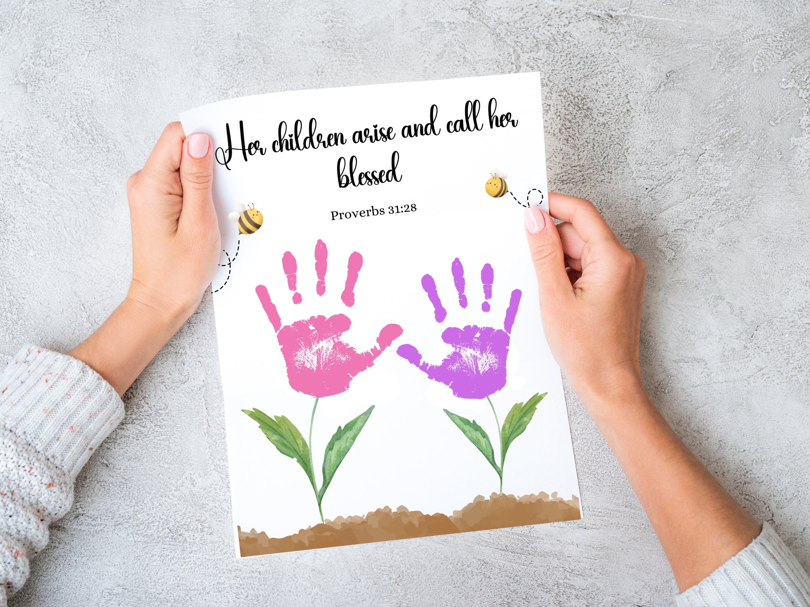 Mother's Day Bible Craft, Proverbs 31:28, Printable Mom Flower ...