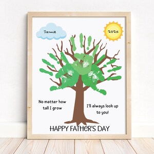 Father's Day Tree Handprint Art, No Matter How Tall I Grow, Printable ...