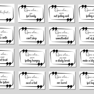 Printable Open When Envelope Labels, Open When Envelopes for College ...