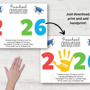 Preschool Graduation Handprint Art, Last Day of School Kids Activity ...