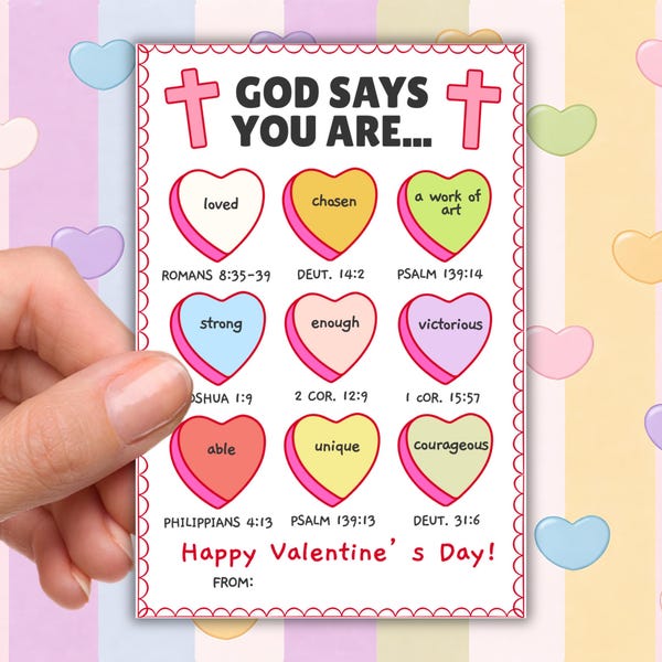 Valentines Tags Christian - Etsy