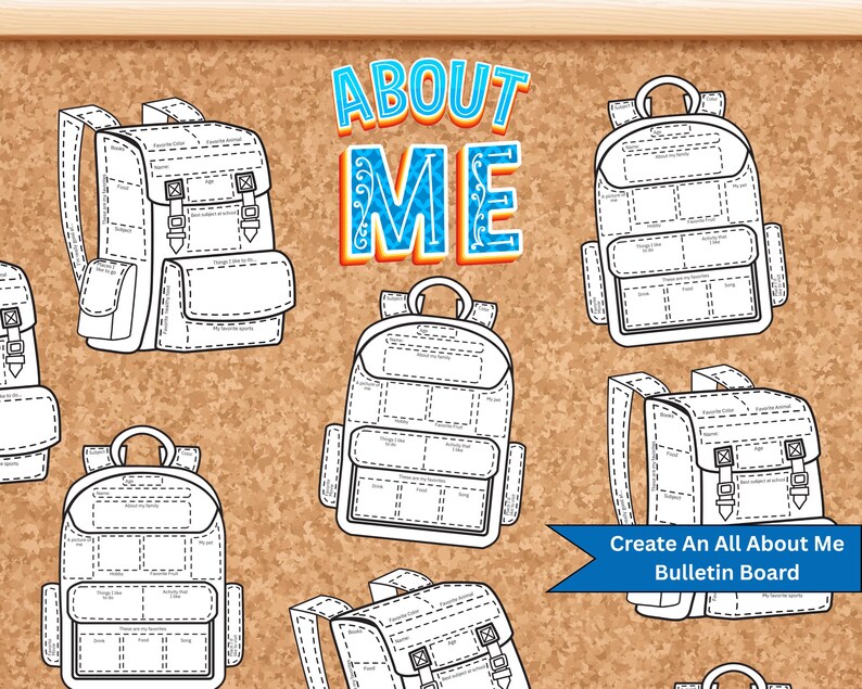 All About Me Backpack Printable, First Day of School Activity, Back to ...