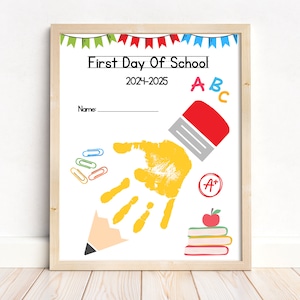 First Day of School Handprint Art, Back to School Handprint Craft ...