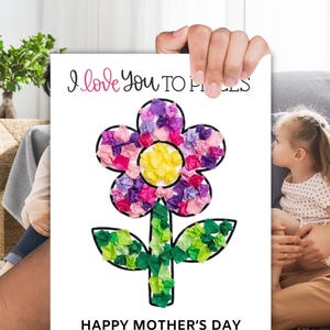 Mother's Day Flower Tissue Paper Craft, Mothers Day Tear Art Card Gift ...