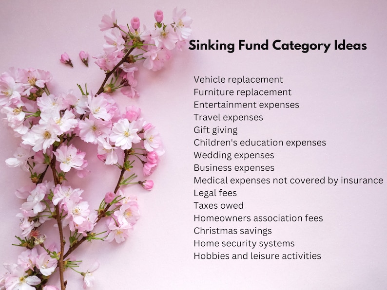 Sinking Fund Tracker Printable Sinking Funds Template - Etsy