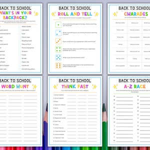 Printable Back to School Games Bundle, Set of 12 First Day of School ...