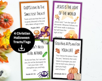 Christian Bible Verse Halloween Candy Tag Printable - Etsy