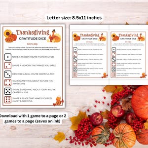 Thanksgiving Gratitude Dice Game, Printable Thanksgiving Game for Kids ...