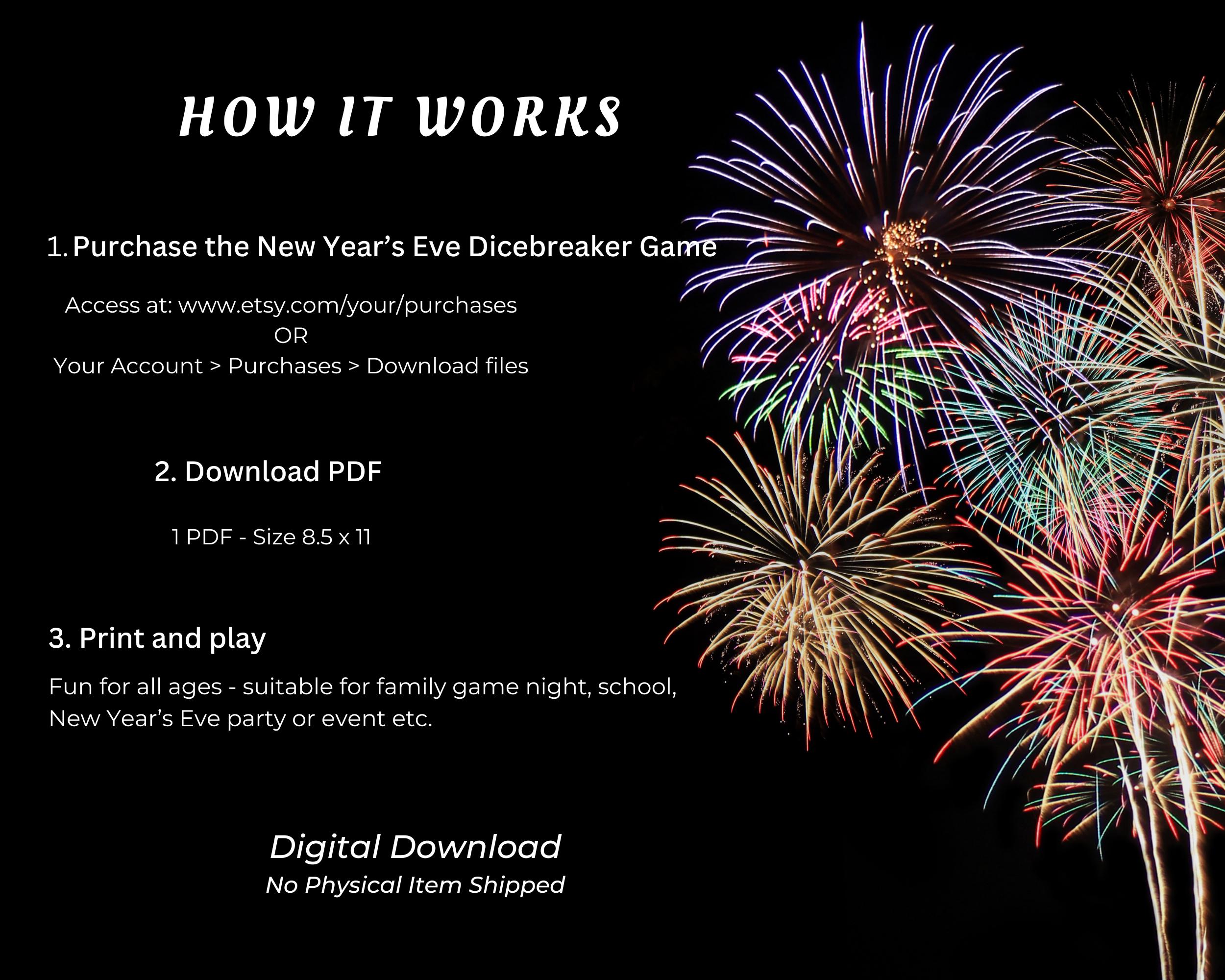 New Year's Eve Icebreaker Questions, Get to Know You Dicebreaker, New ...