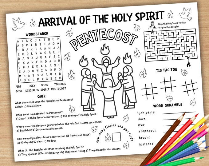 Printable Day of Pentecost Paper Crowns Craft, Disciples Receive the ...