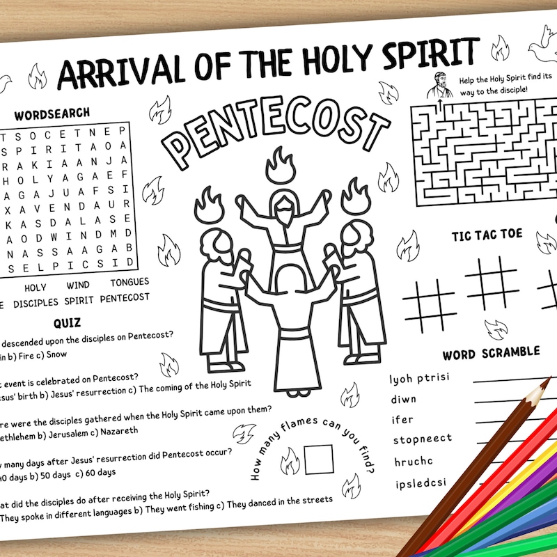 Pentecost Color Page - Etsy UK