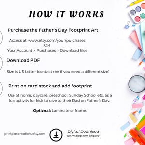 Walk A Little Slower Daddy Poem, Father's Day Footprint Craft Printable ...