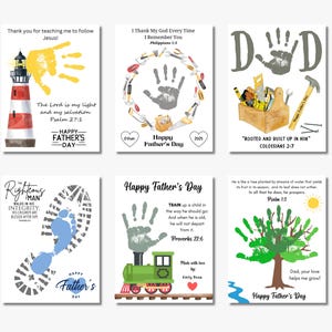 Father's Day Bible Craft, Father's Day Handprint Art, Printable Sunday ...