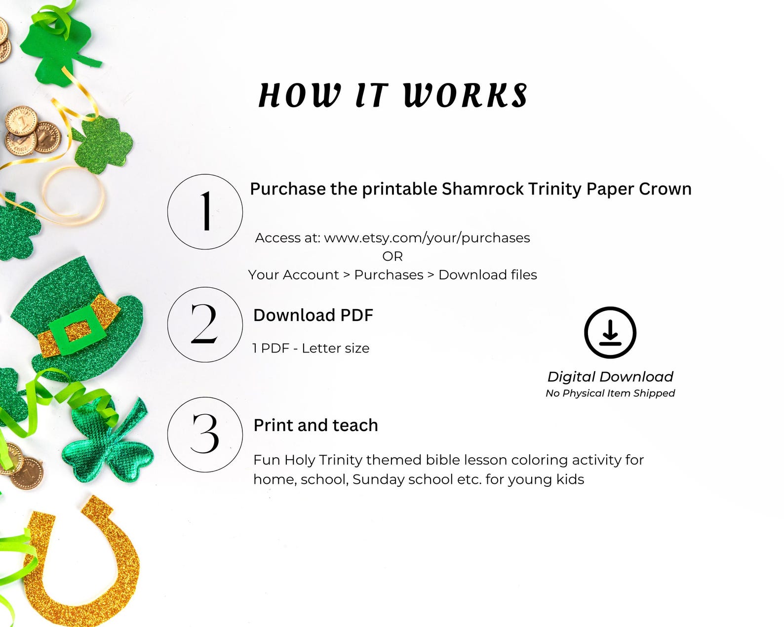 Shamrock Holy Trinity Coloring Craft, Printable Paper Crown Craft ...