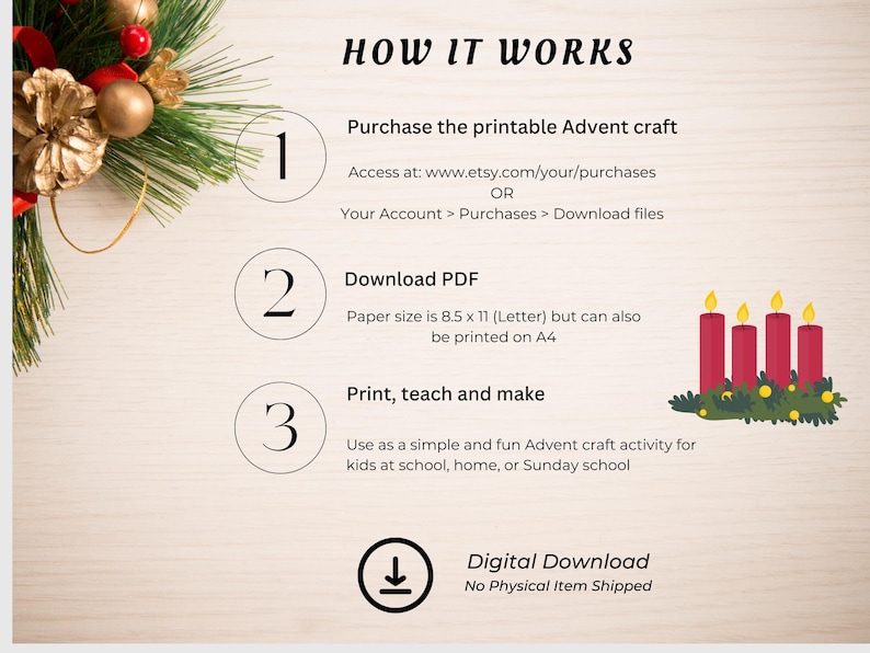 Advent Wreath Paper Craft, Advent Bible Craft, Christmas Coloring Craft ...