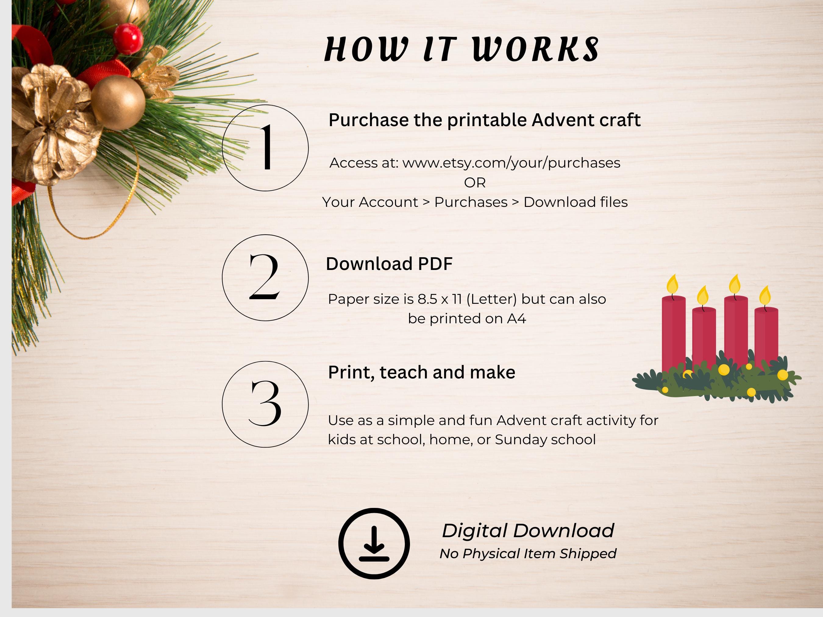 Advent Wreath Paper Craft, Advent Bible Craft, Christmas Coloring Craft ...